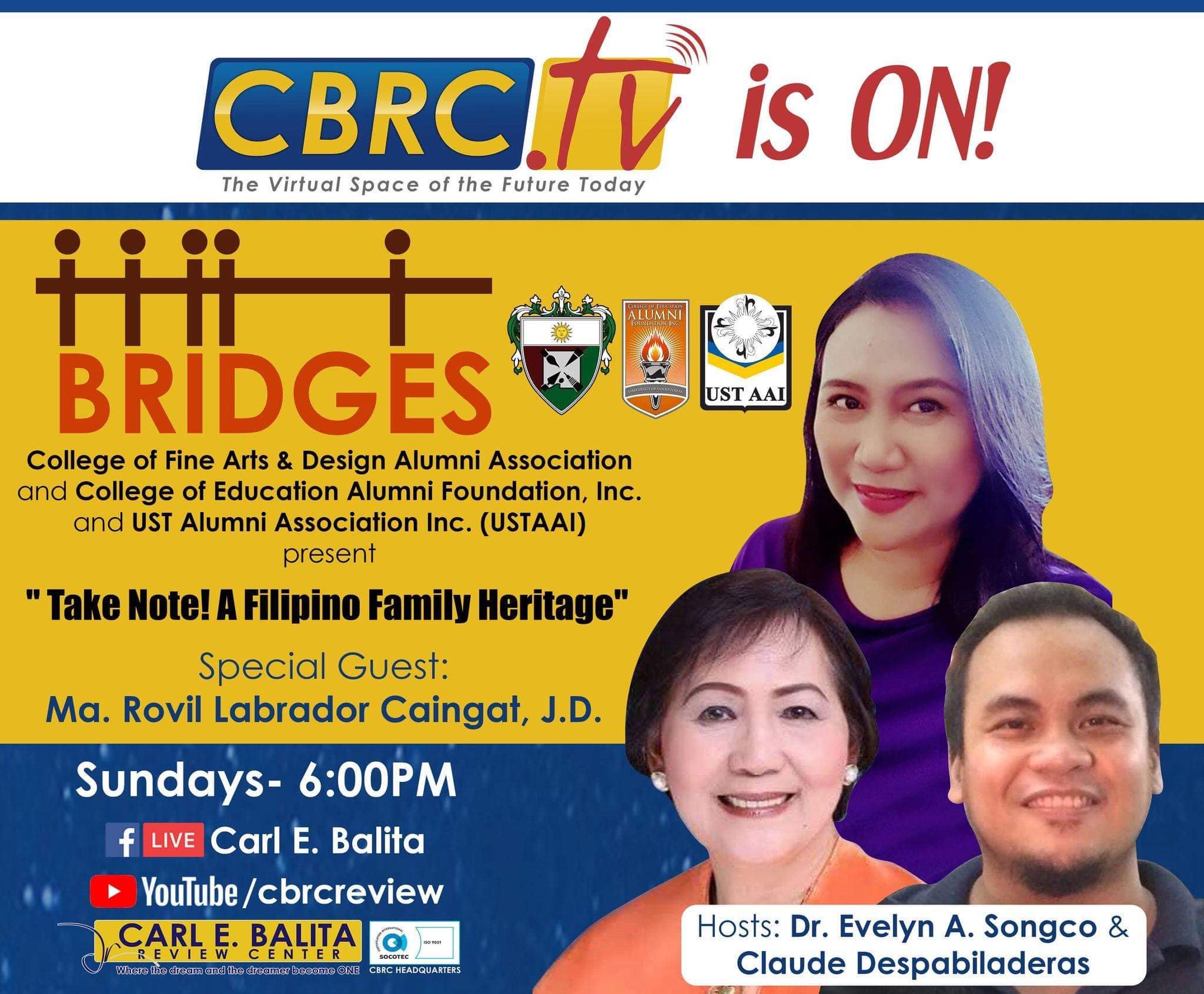 BRIDGES – Take Note! A Filipino Family Heritage – UST Alumni Association